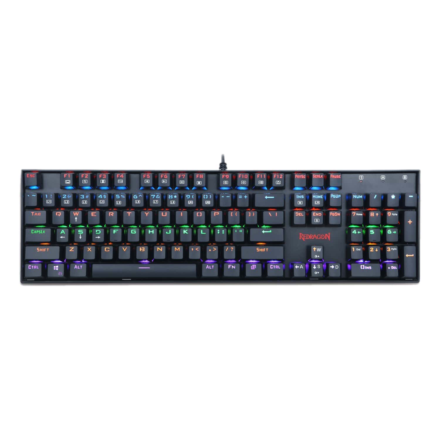 Redragon Vara/Mitra K551-R (Blue Switches) Rainbow-Backlit Mechanical Gaming Keyboard | Pakistan