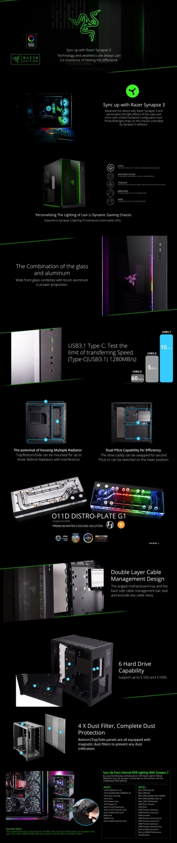 Lian Li PC O11 Dynamic Mid-Tower Case (Razer Edition)